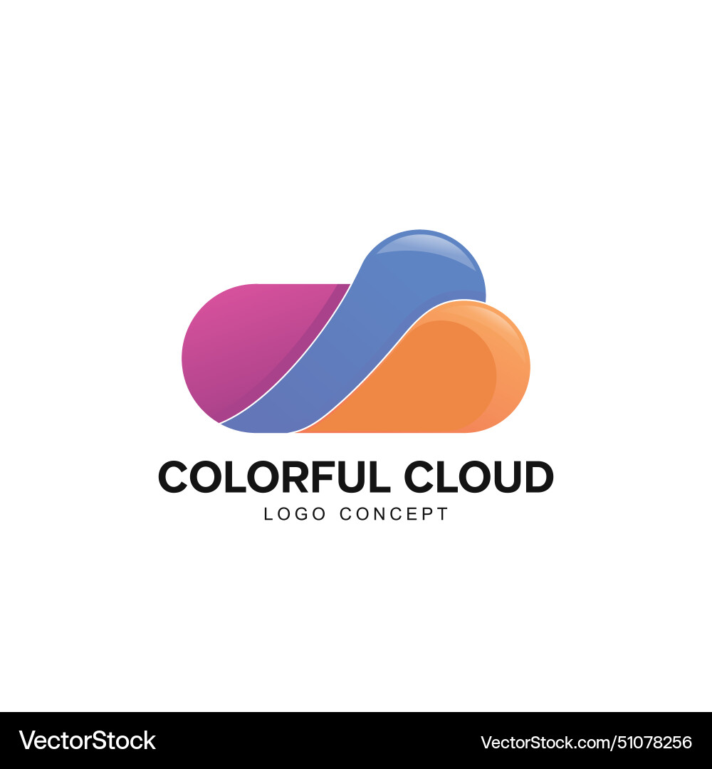 Colorful cloud logo icon design symbol Royalty Free Vector