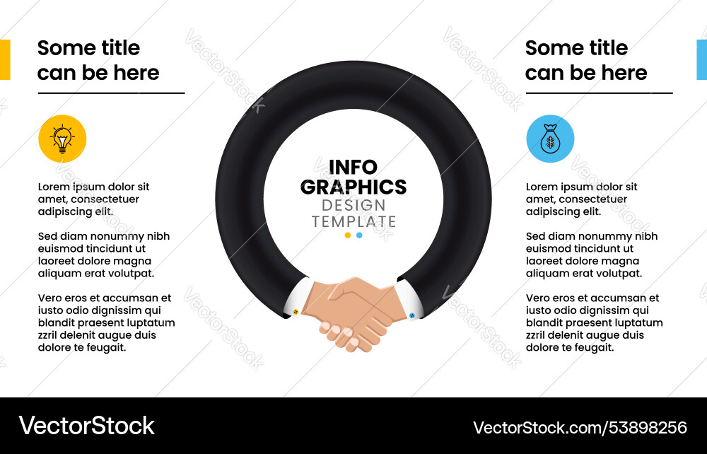 Infographic template handshake with title Vector Image