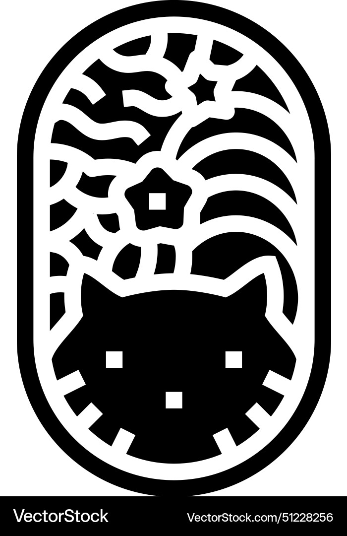 Kawaii Food Glyph Icon Royalty Free Vector Image