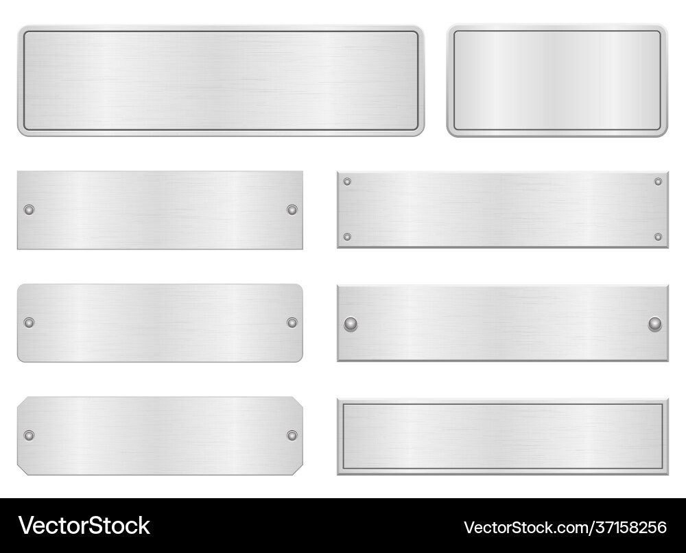 Metallic door plate design isolated on white Vector Image