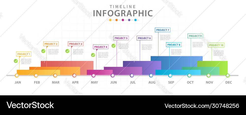 Modern Timeline Calendar Infographic Royalty Free Vector