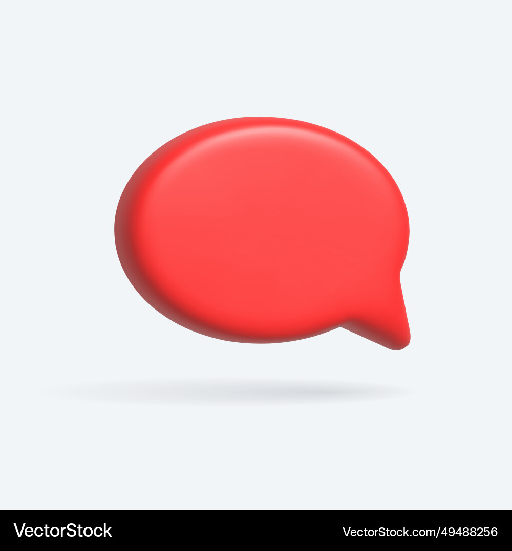Render 3d of red speech bubble mate Royalty Free Vector