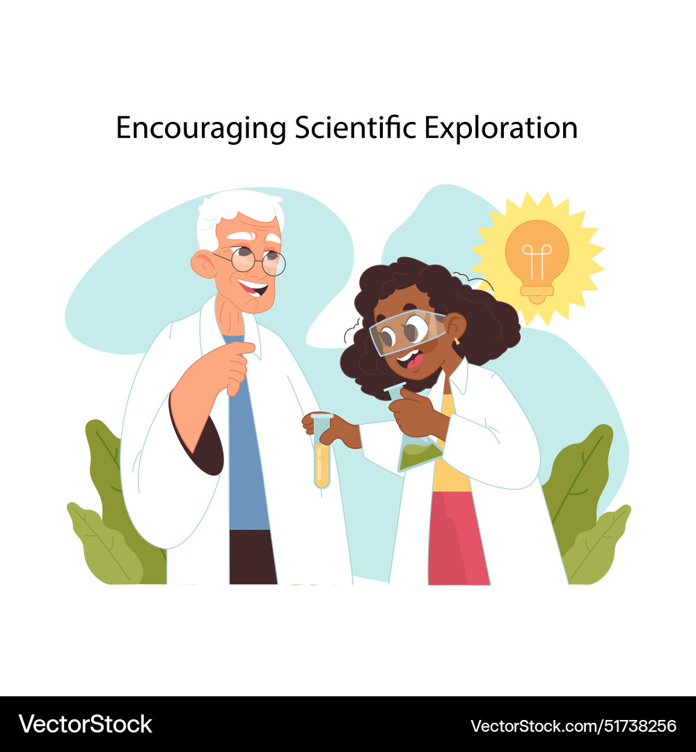 Scientific curiosity concept flat Royalty Free Vector Image