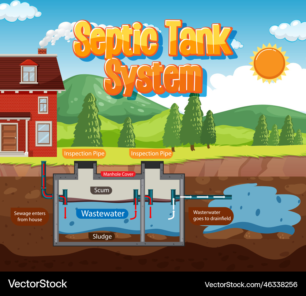 Sept Tanksystemdiagramm Lizenzfreies Vektorbild