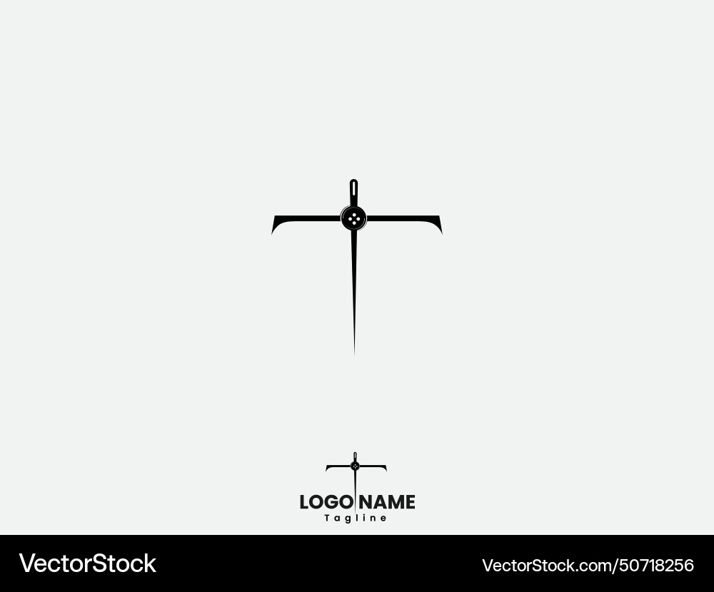 Tailor t letter logo design Royalty Free Vector Image