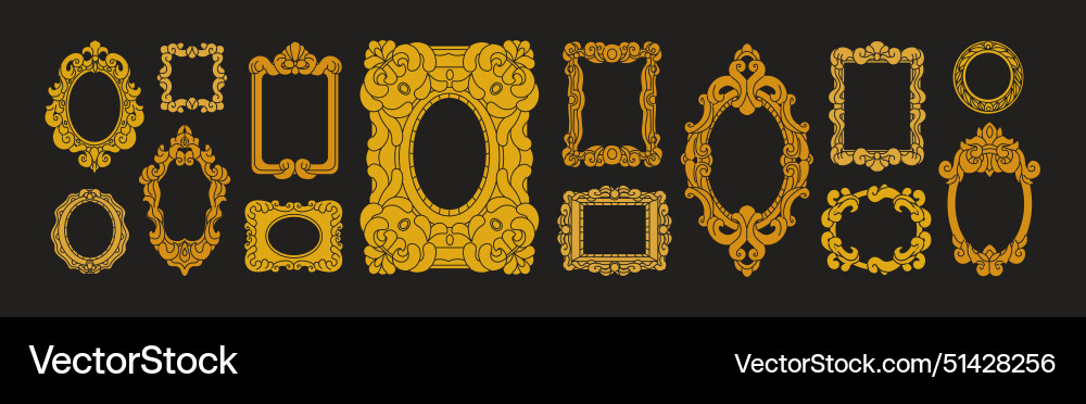 Victorian-style frames set antique vintage Vector Image