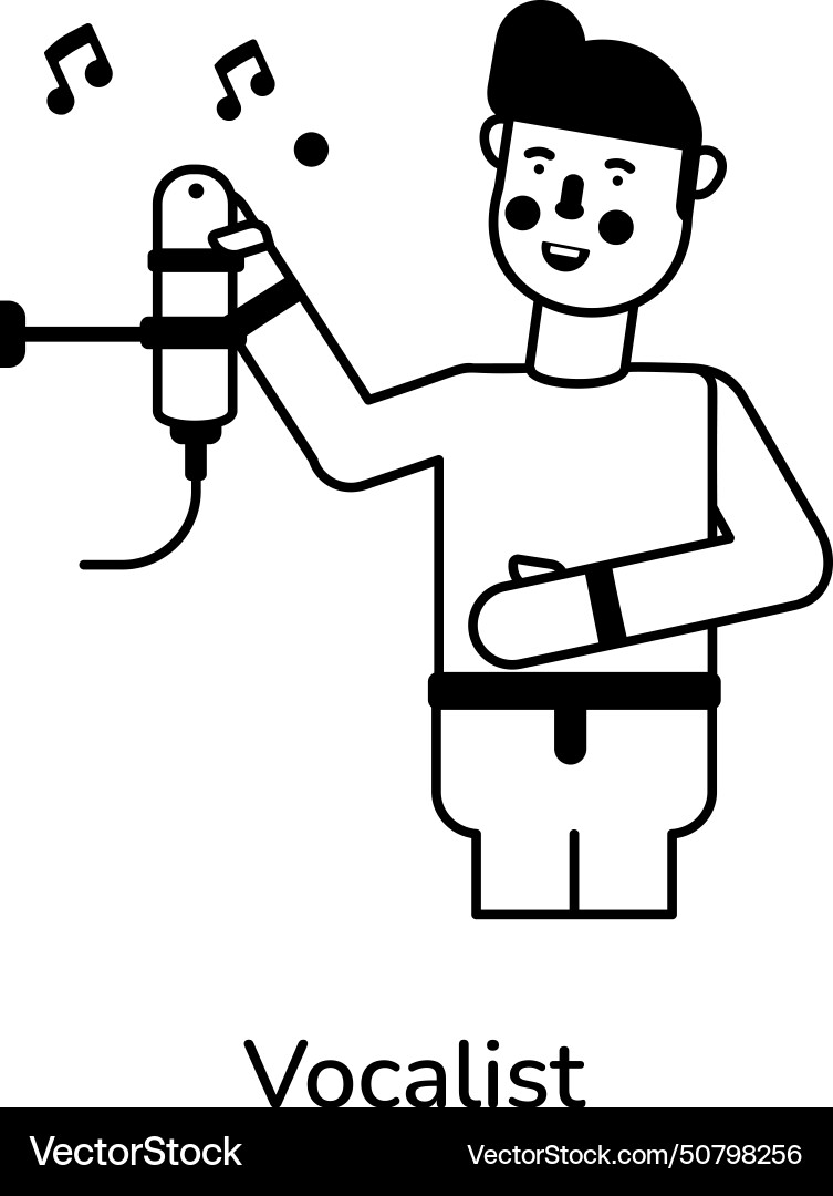 Vocalist Royalty Free Vector Image - VectorStock