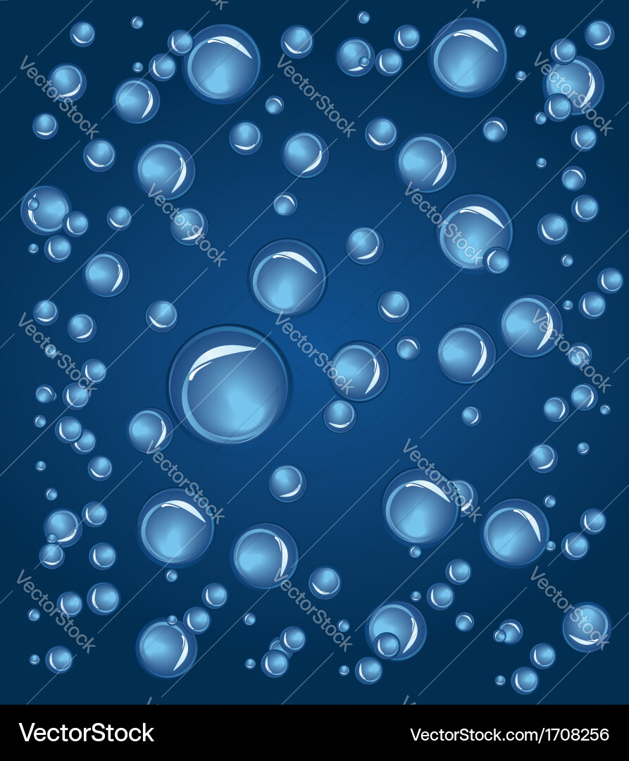 Wassertropfen blau Hintergrund Lizenzfreies Vektorbild