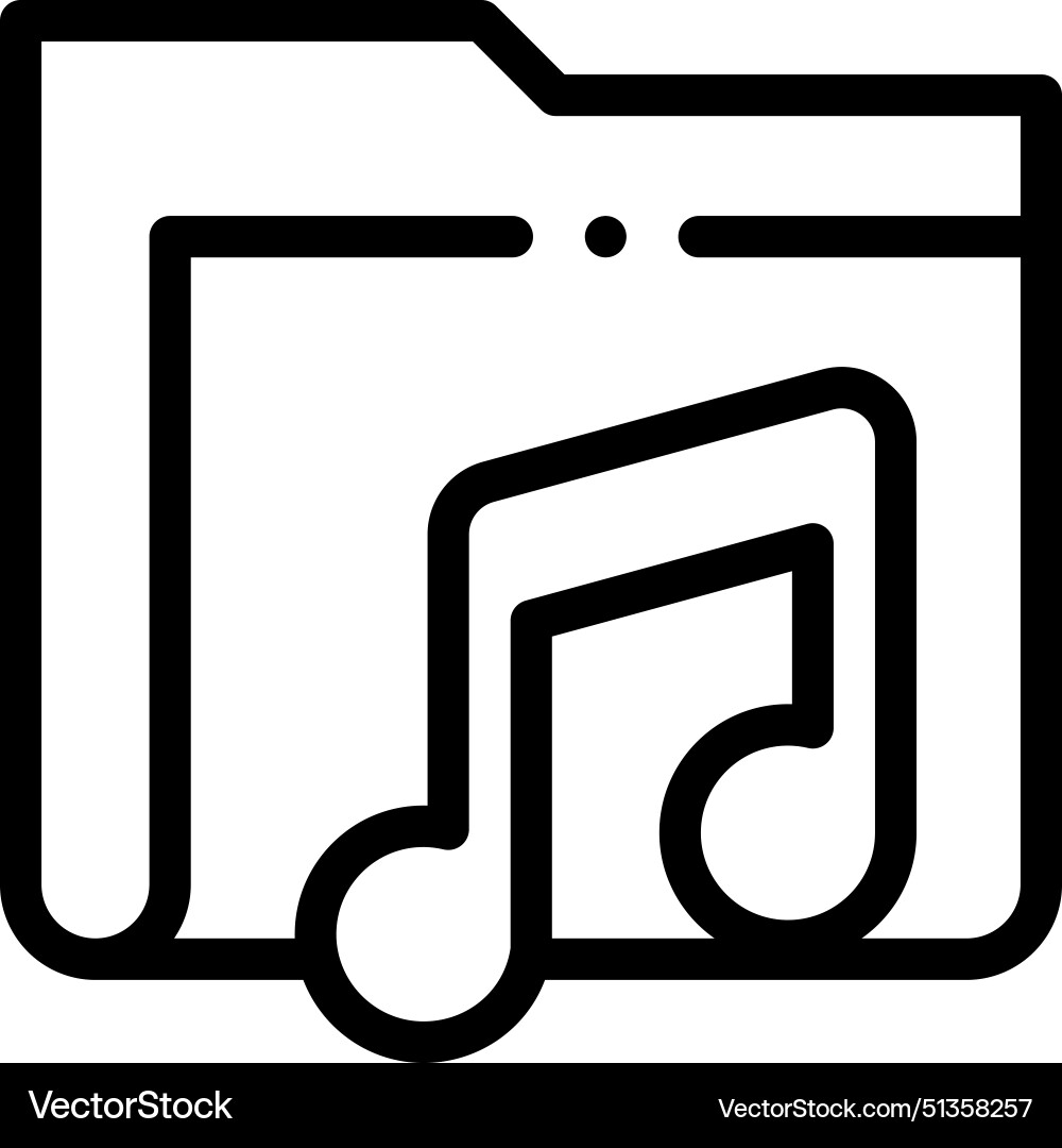 Audio folder icon thin linear style design Vector Image