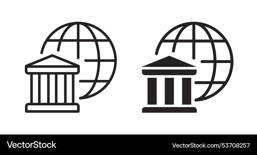 Bank transfer icons on white background Royalty Free Vector