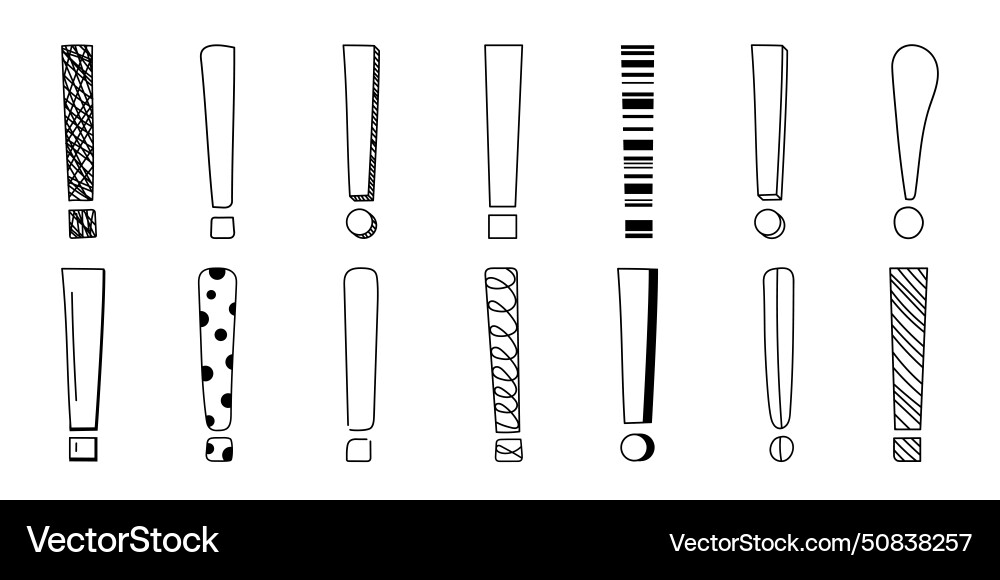 Doodle exclamation mark hand drawn sketch Vector Image