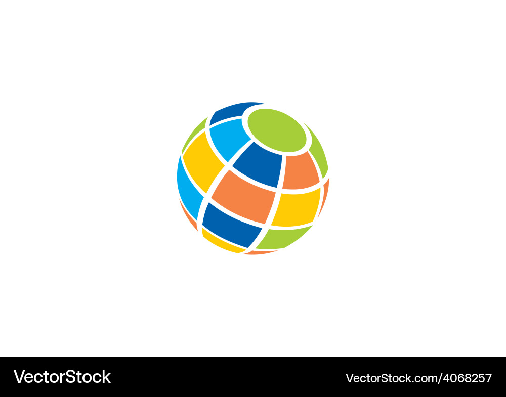 Globe colorful abstract logo Royalty Free Vector Image