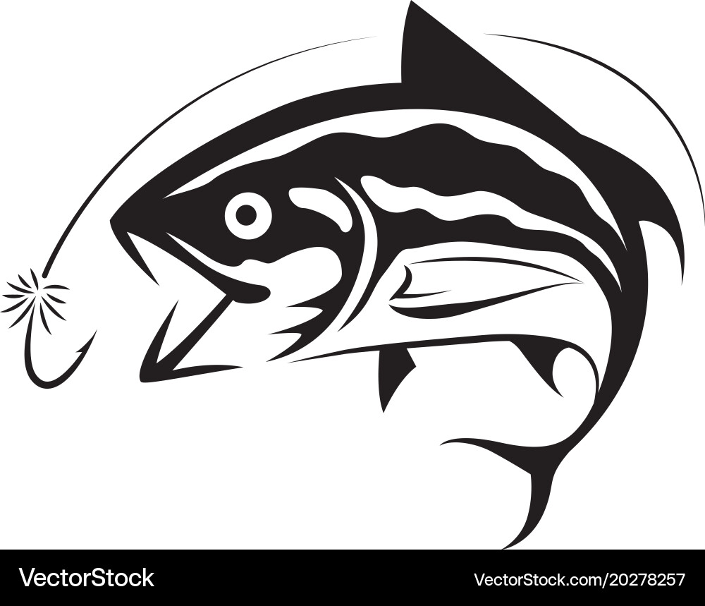 Graphic fishing tuna Royalty Free Vector Image