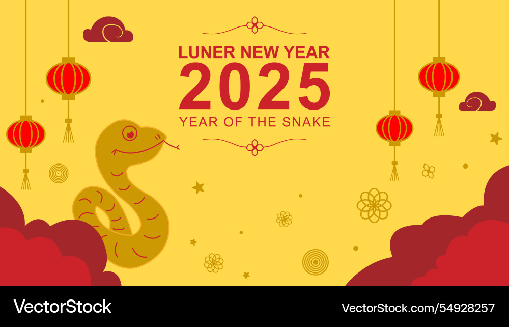 Lunar new year 2025 chinese Royalty Free Vector Image