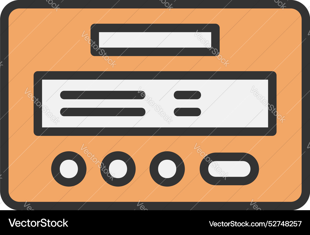 Pager line filled icon design Royalty Free Vector Image