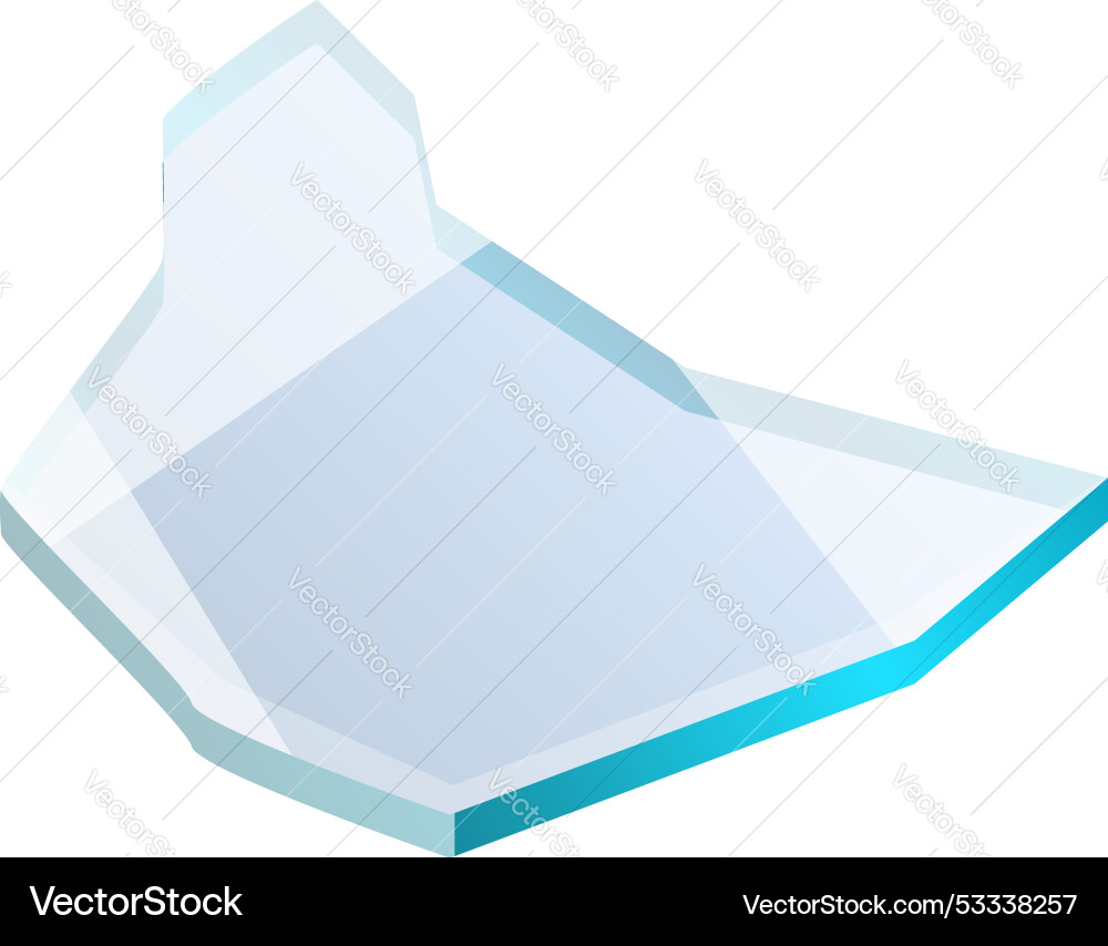 Sharp transparent broken glass shard lying Vector Image
