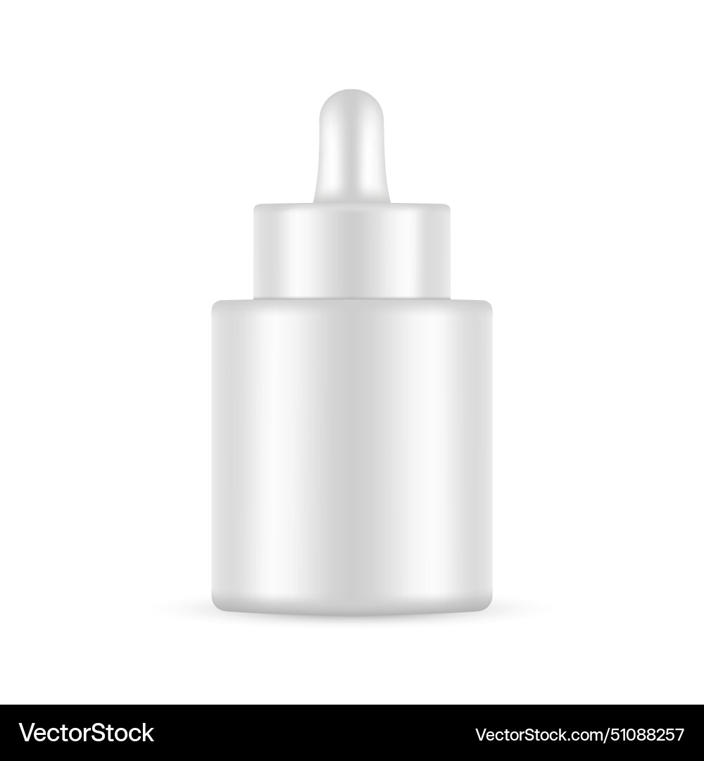 Small plastic dropper bottle mockup isolated Vector Image