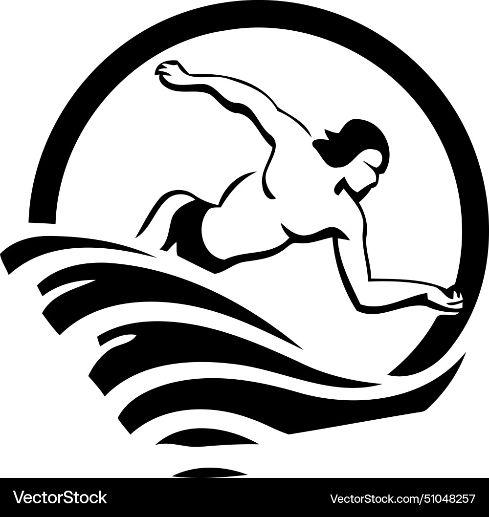 Swimmer logo design template swimmer logo design Vector Image