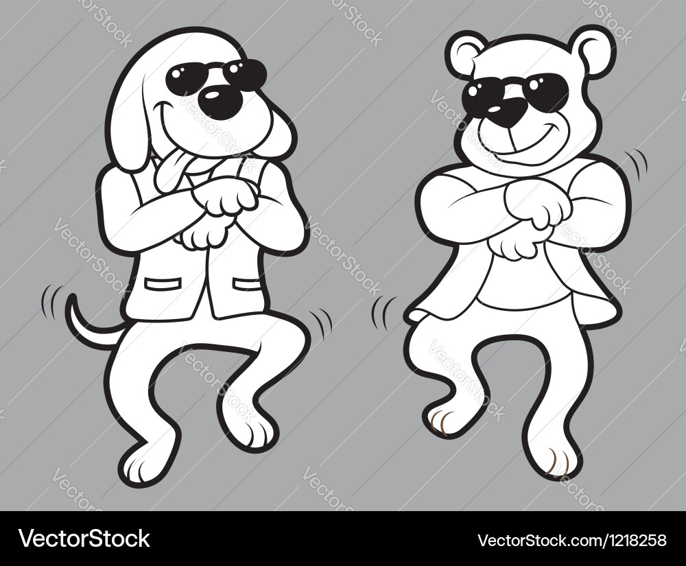 Animal dancing a popular dance Royalty Free Vector Image