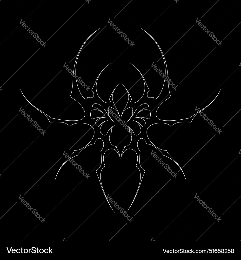 Cyber Gothic Sigil Heart Royalty Free Vector Image