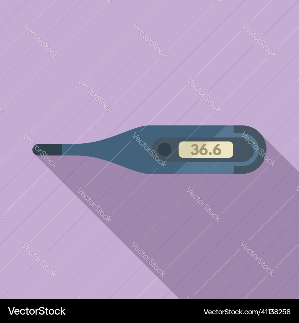 Digital thermometer icon flat infrared Royalty Free Vector