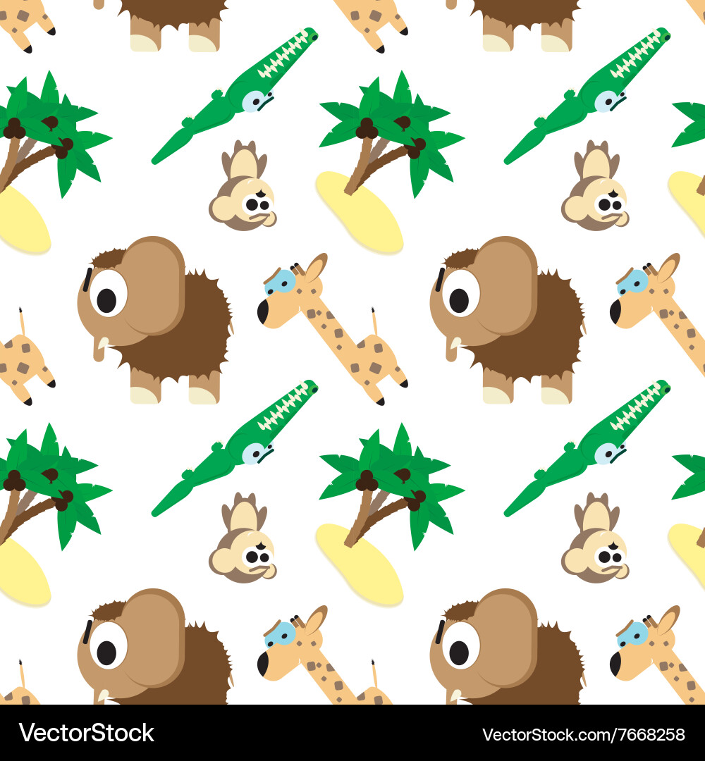 Funny pattern angry animals Royalty Free Vector Image