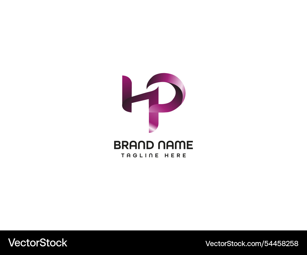 H p colour logo for a brand Royalty Free Vector Image