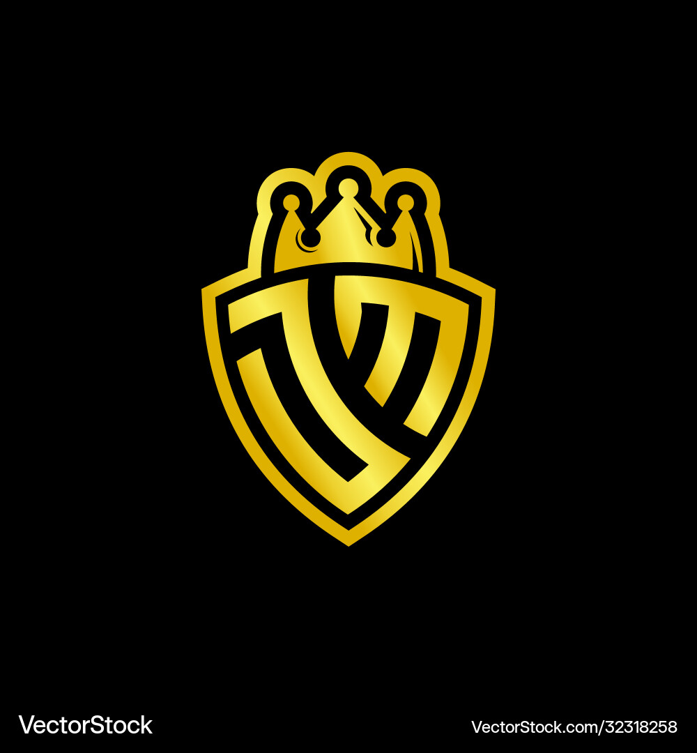 Jm monogram logo with shield and crown style Vector Image