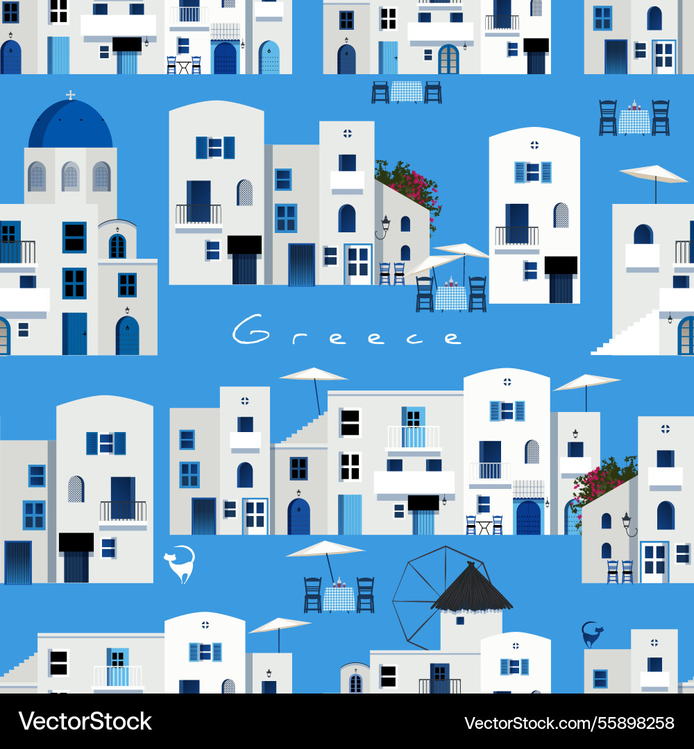 Seamless pattern of scenes and architectural Vector Image