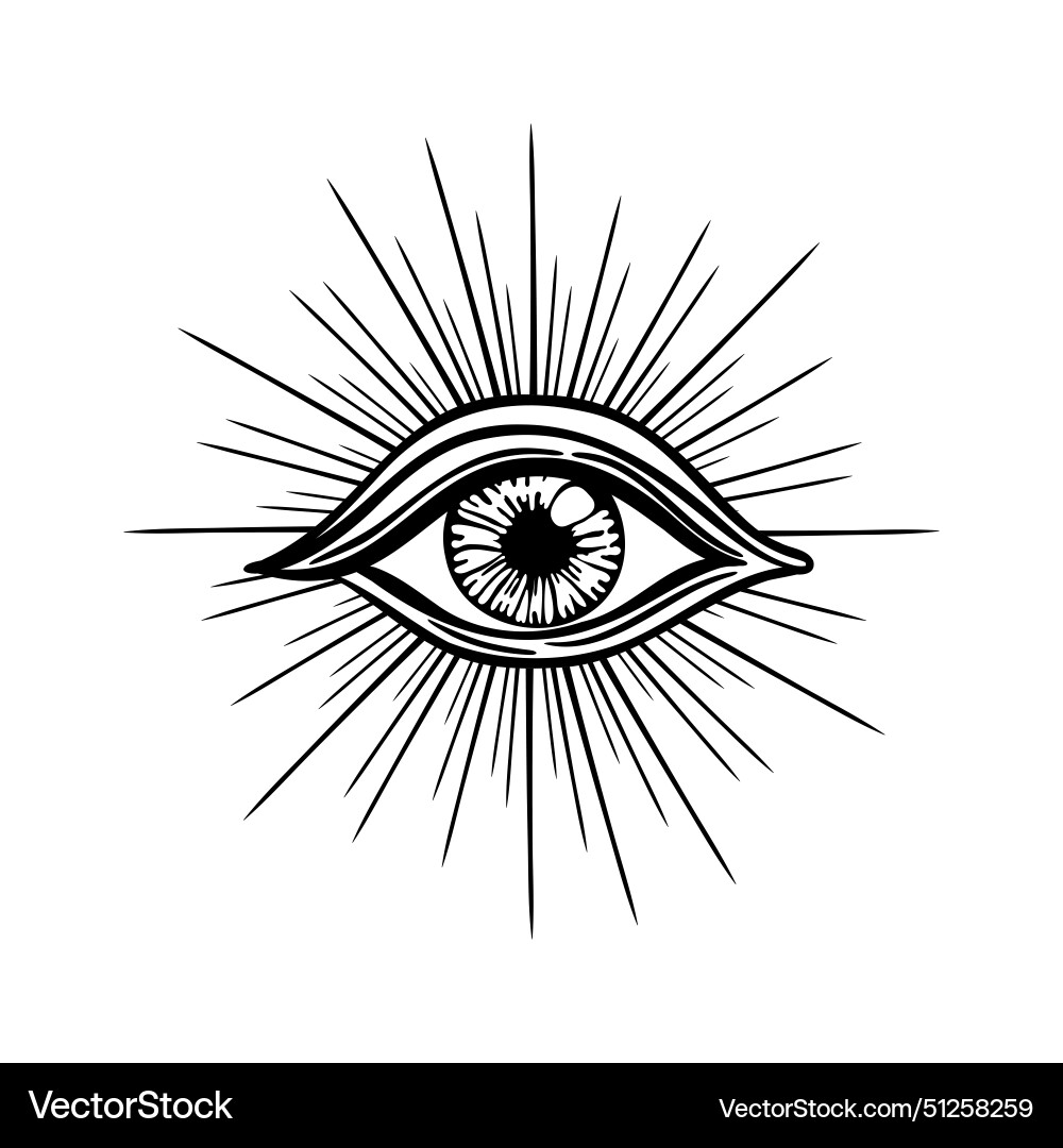 Blackwork tattoo flash eye of providence masonic Vector Image