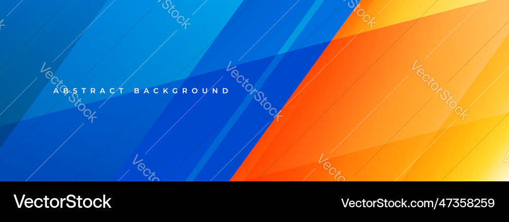 Blue and orange abstract wide banner Royalty Free Vector