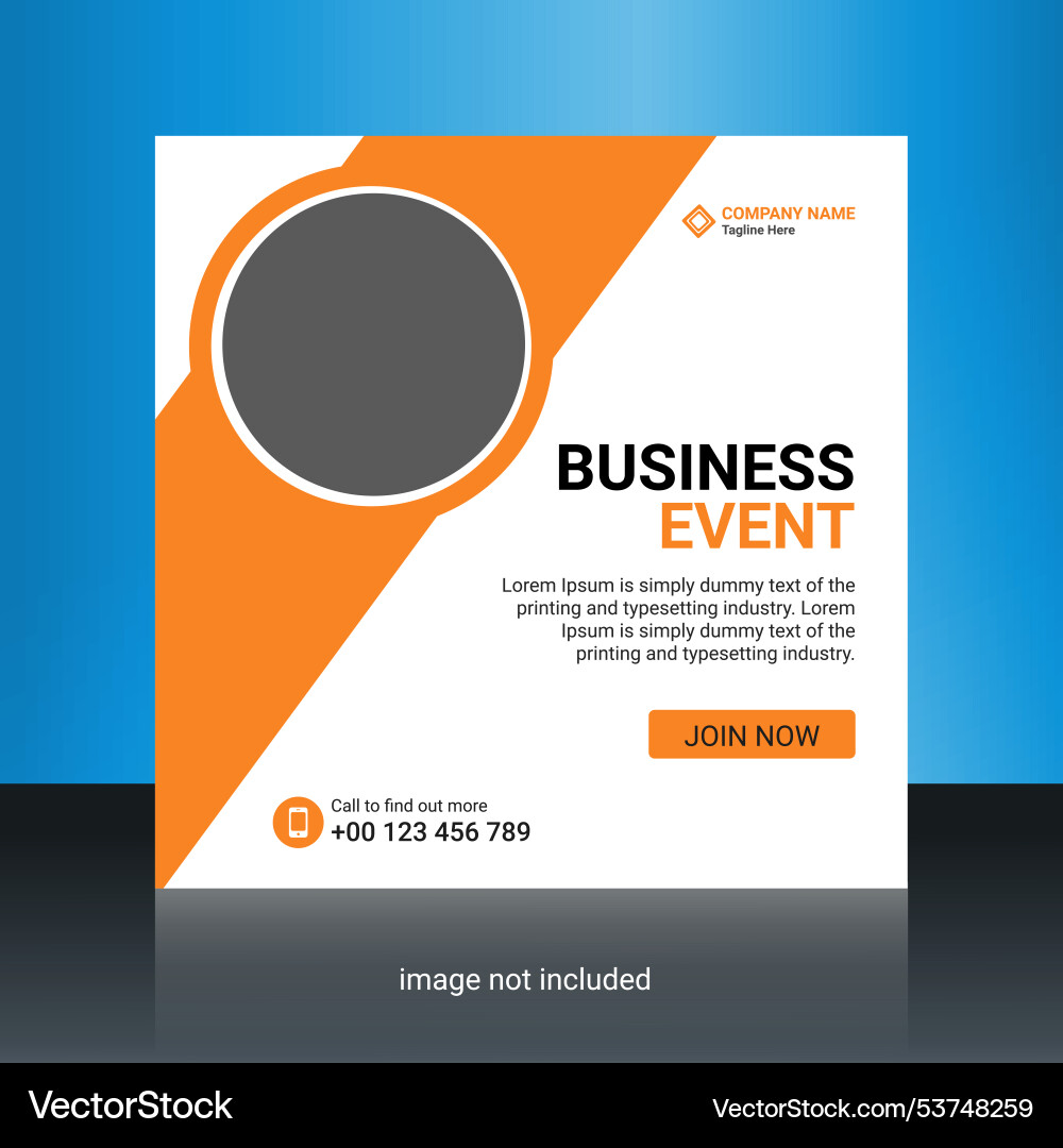 Business event social media post design Royalty Free Vector
