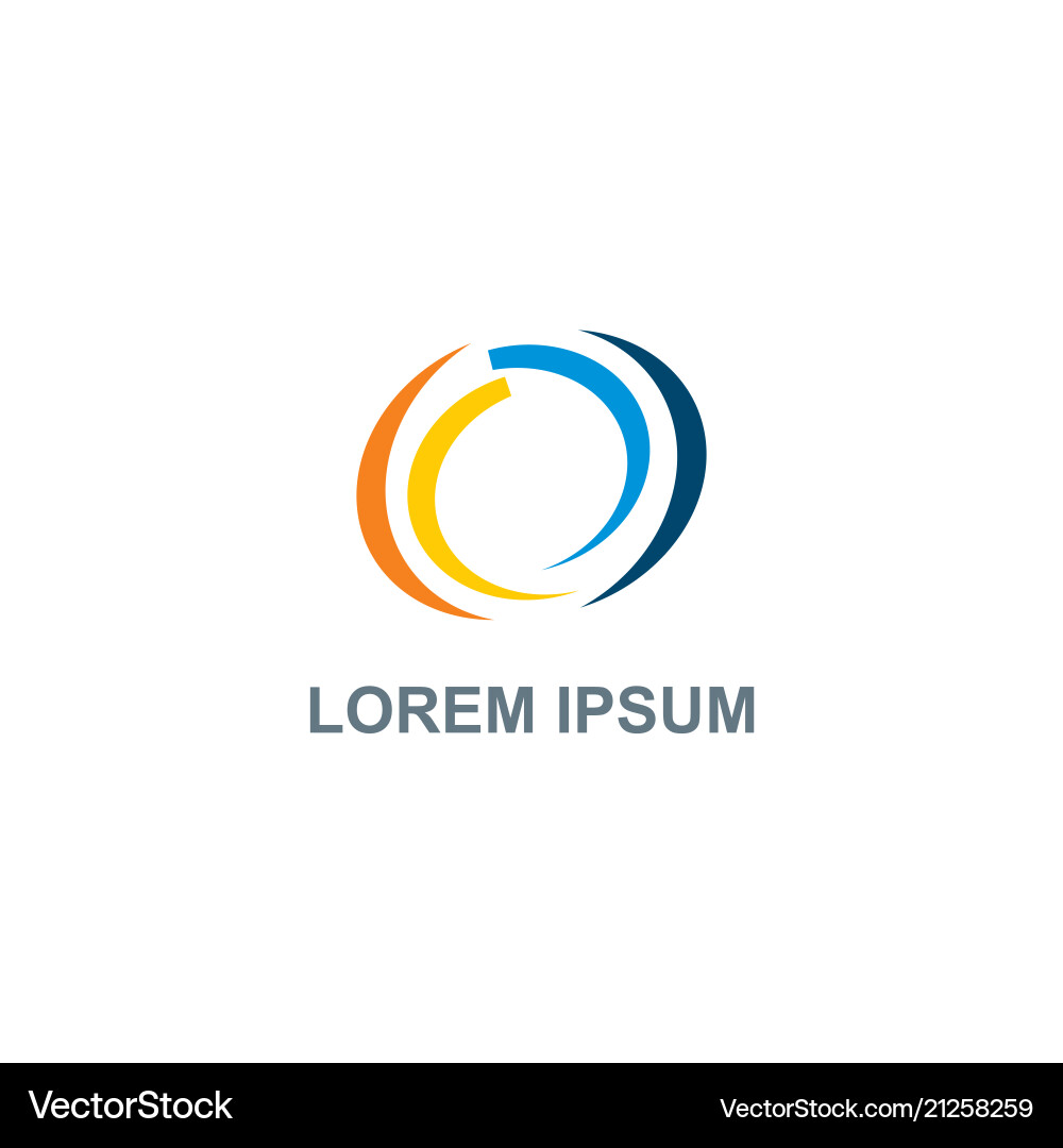 Circle loop colored logo Royalty Free Vector Image