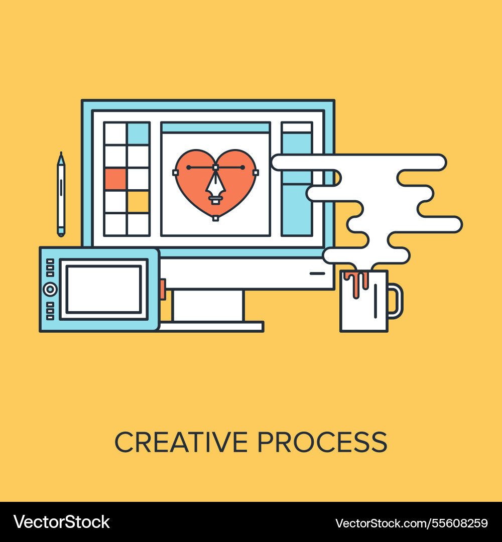 Creative process concept Royalty Free Vector Image