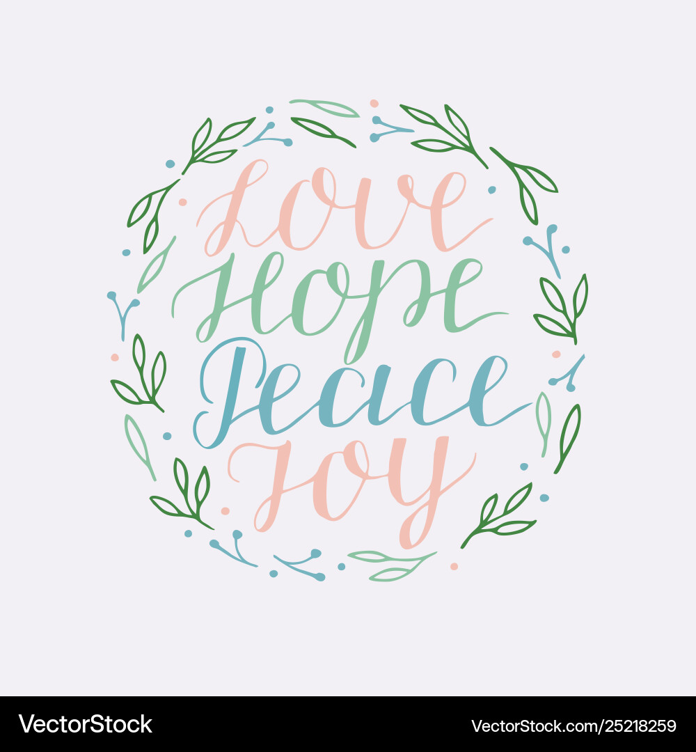 Hand lettering with inspirational quotes love Vector Image