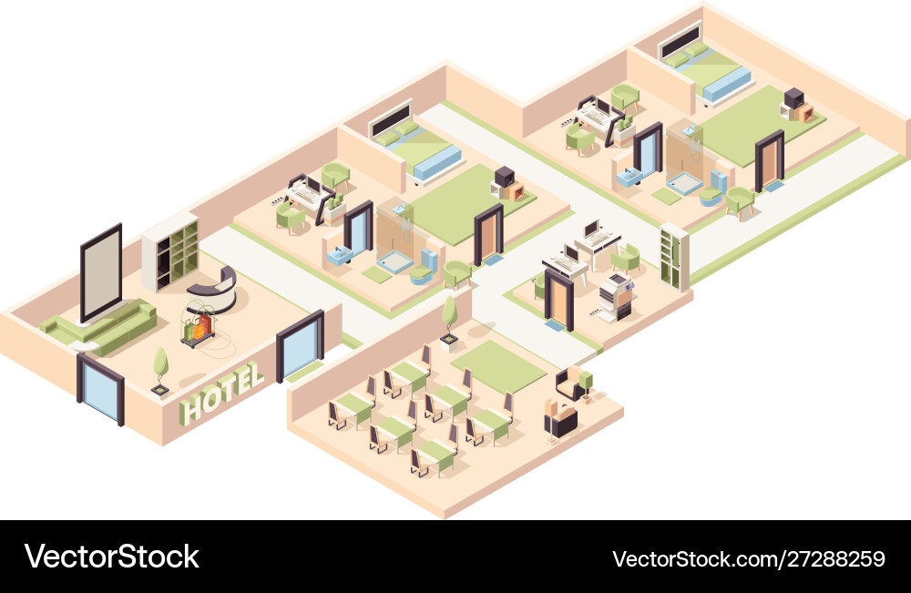 Hotel interior modern luxury rooms lounge Vector Image