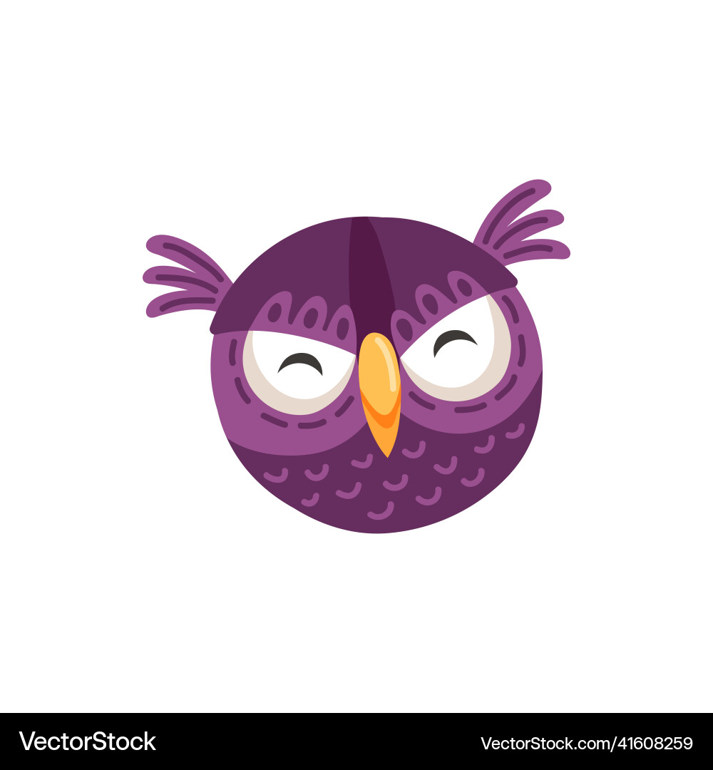 Smart owl bird flat cartoon wild feathered animal Vector Image