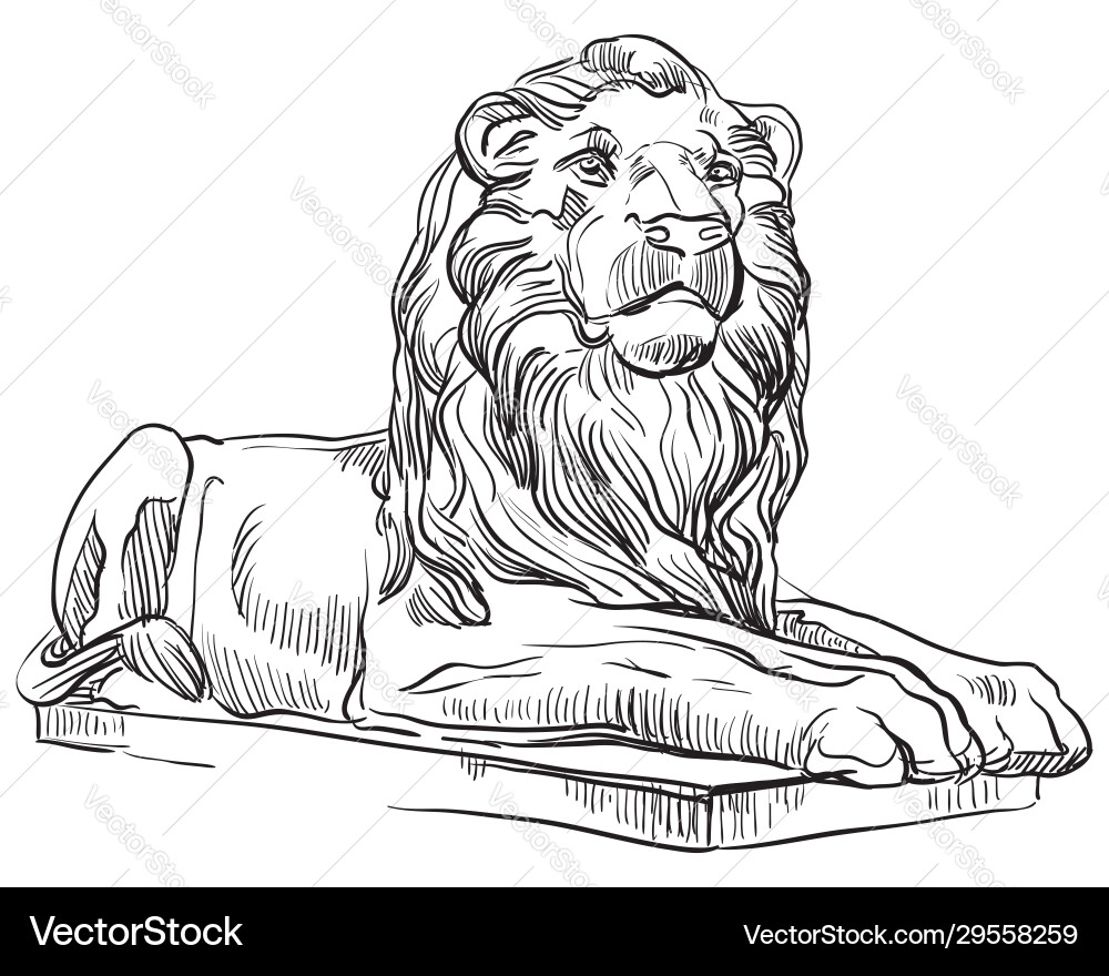 Stone lion 3 Royalty Free Vector Image - VectorStock