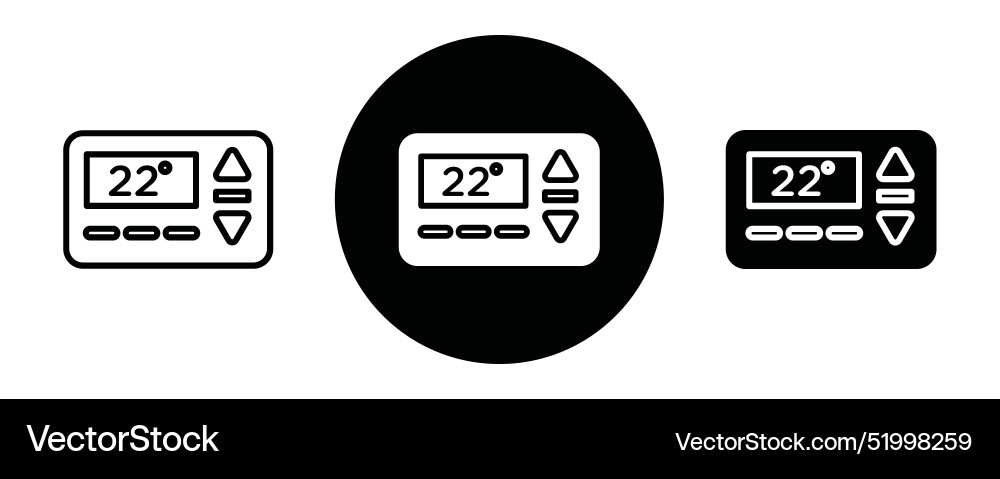 Thermostat outline icon collection or set Vector Image