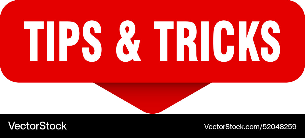 Tips tricks sticker sign Royalty Free Vector Image
