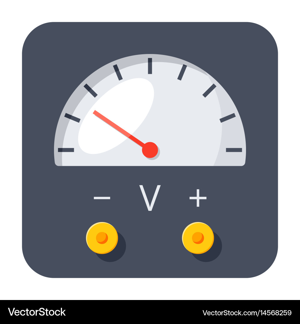 Voltmeter Icon - Electrical Measurement Royalty Free Vector