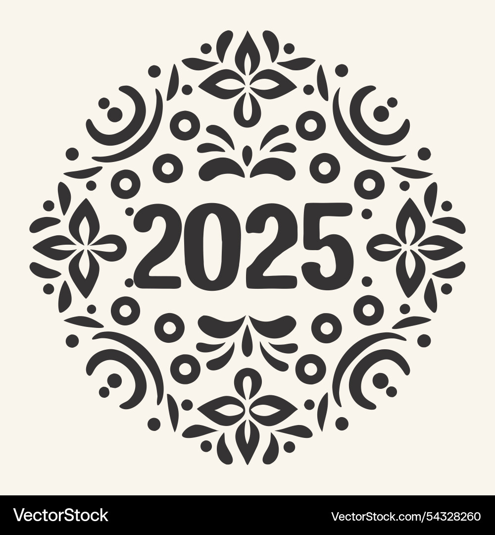 2025 round poster design with decoration Vector Image