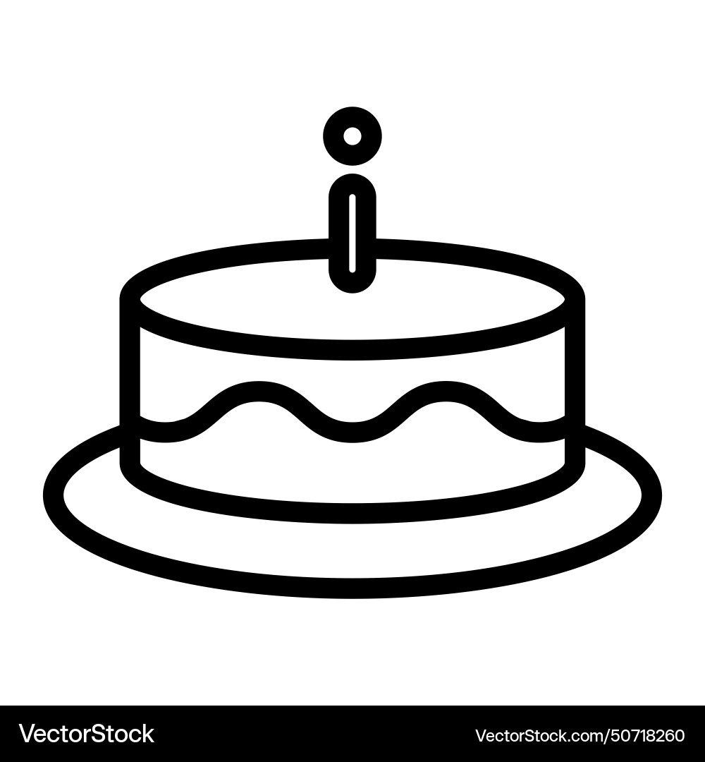 Black cake icon on white background Royalty Free Vector