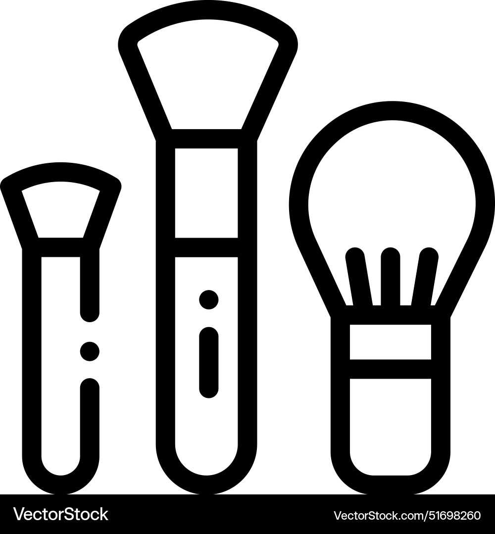 Brushes icon thin linear style design isolated on Vector Image