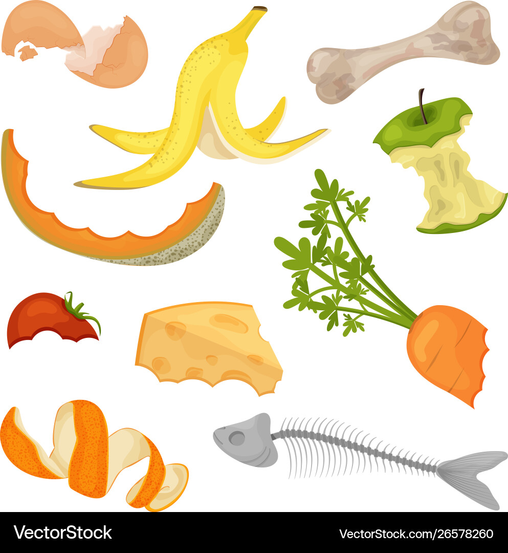 Cartoon organic garbage for waste zero Royalty Free Vector