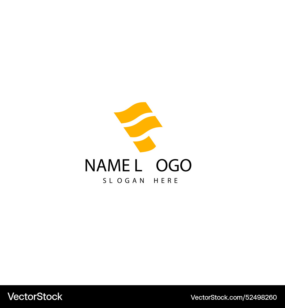 F flag minimalist logo Royalty Free Vector Image