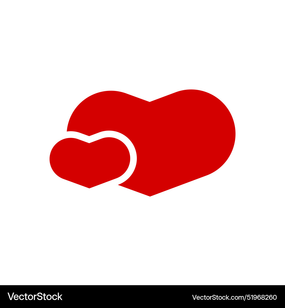 Flat heart icon symbol Royalty Free Vector Image