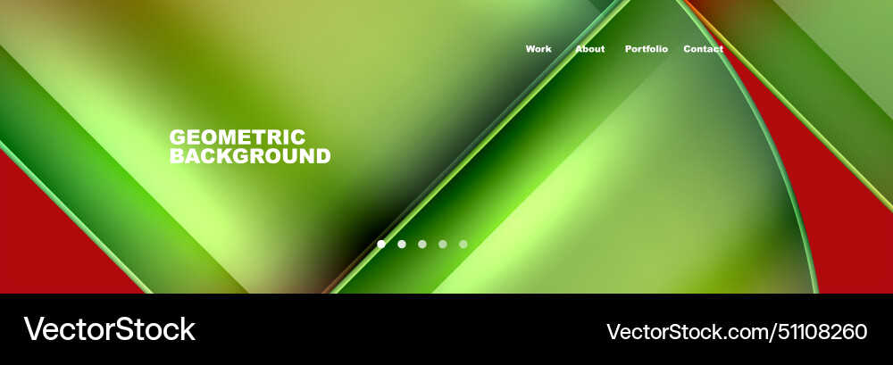 Geometric background with green and red lines Vector Image