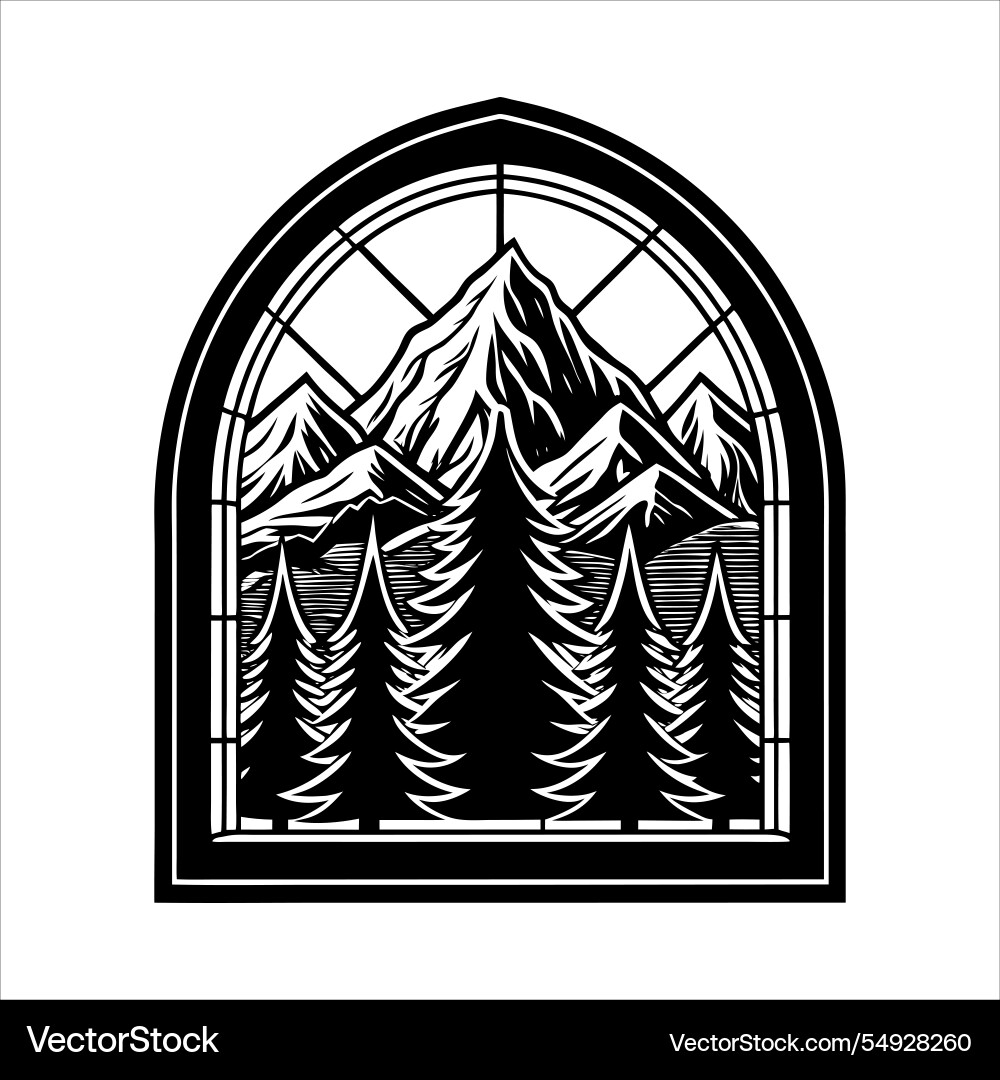 Gothic arch window Royalty Free Vector Image - VectorStock
