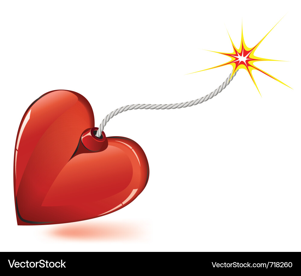Heart love bomb Royalty Free Vector Image - VectorStock